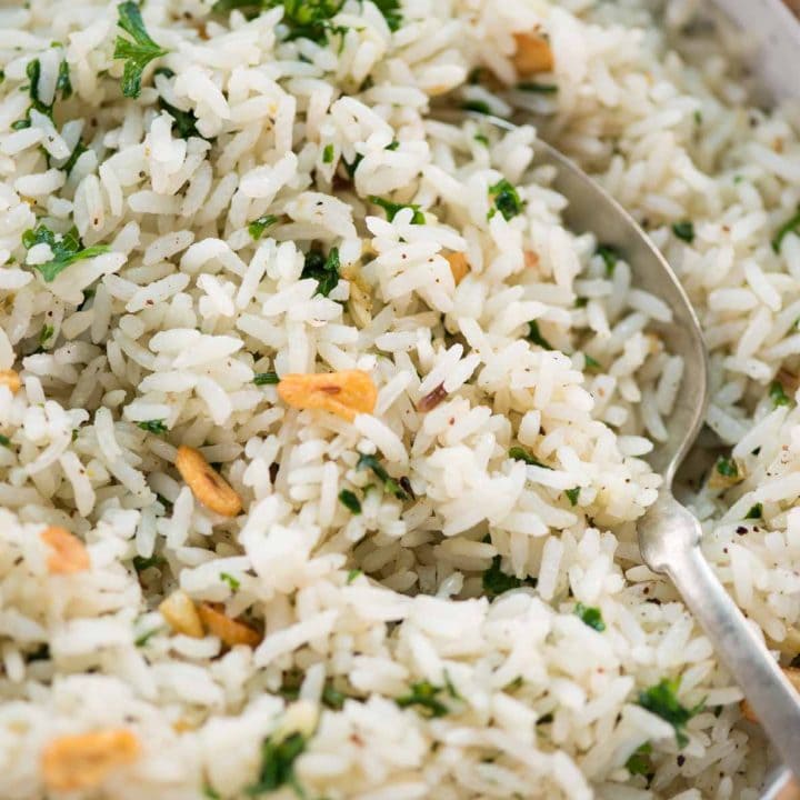 Herbed Garlic Butter Rice - The flavours of kitchen