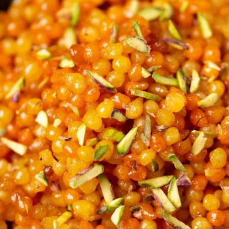 Sweet Boondi (Meethi Boondi) - The flavours of kitchen