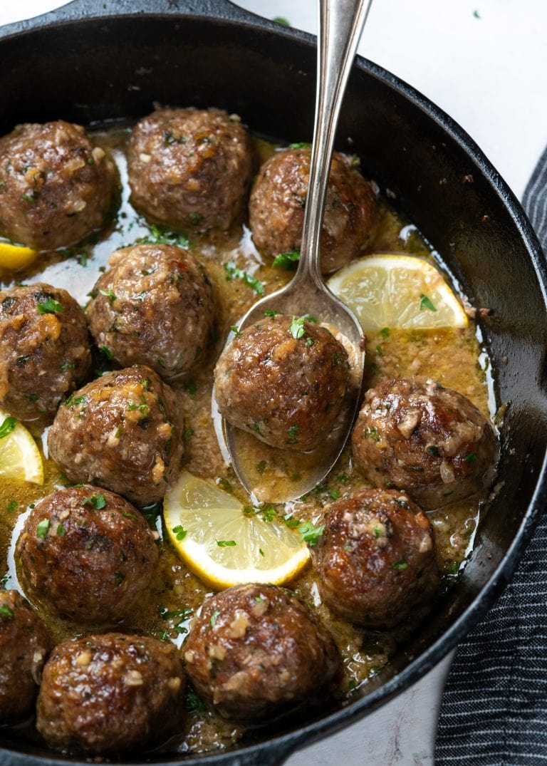 Baked Meatballs In Garlic Butter Sauce - The flavours of kitchen