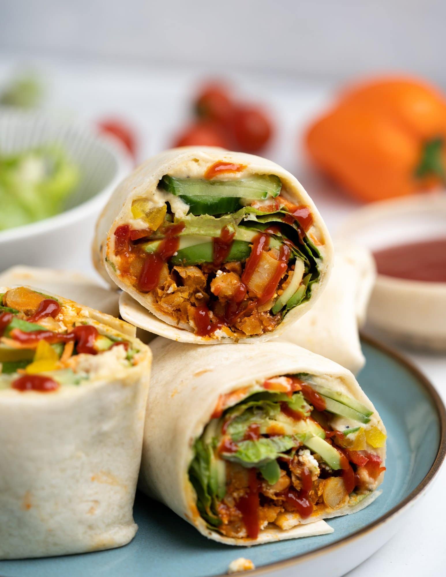 Spicy Chickpea Veggie Wrap - The flavours of kitchen