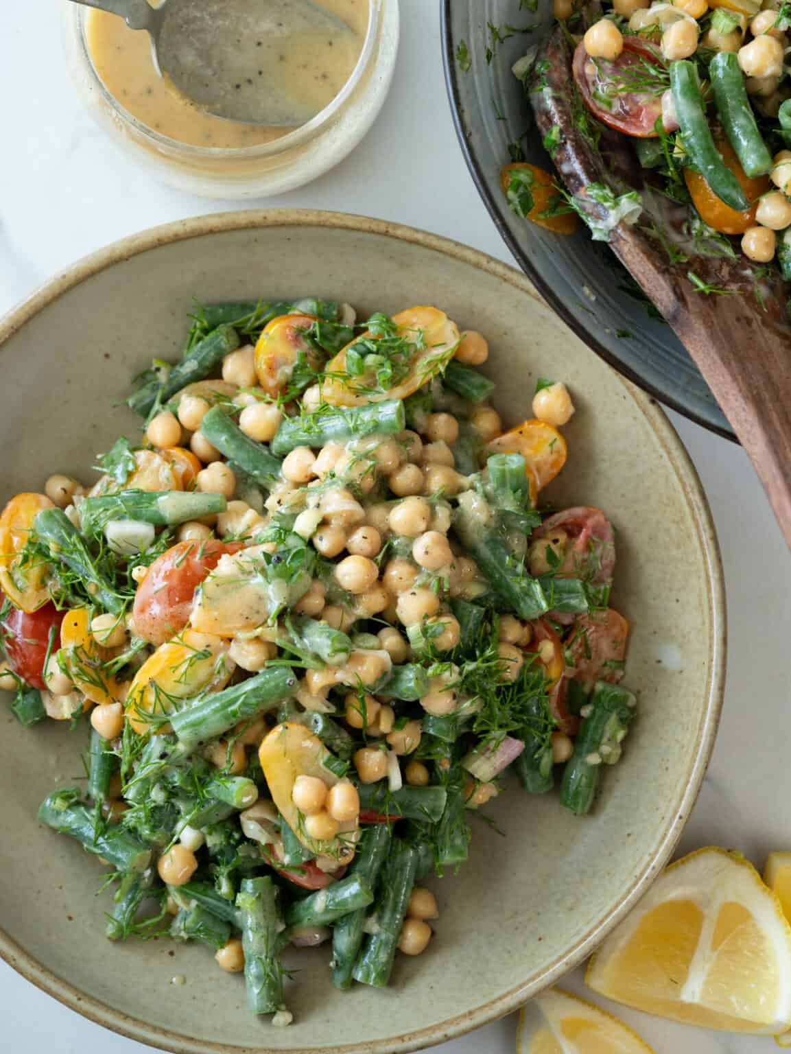 Green Bean Salad With Lemon Tahini Dressing - The flavours of kitchen